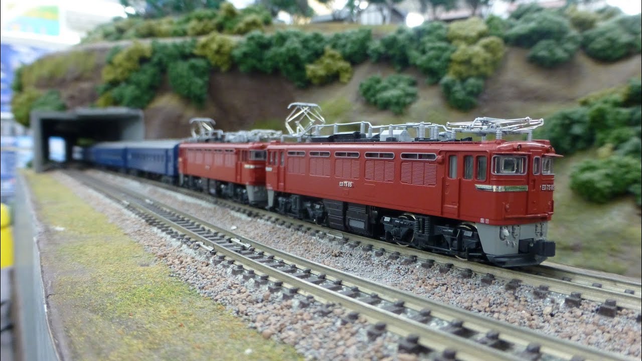 鉄道模型(Nゲージ)：木漏れ日の森鉄道 vol.109：ED75重連の寝台急行「十和田」 - YouTube