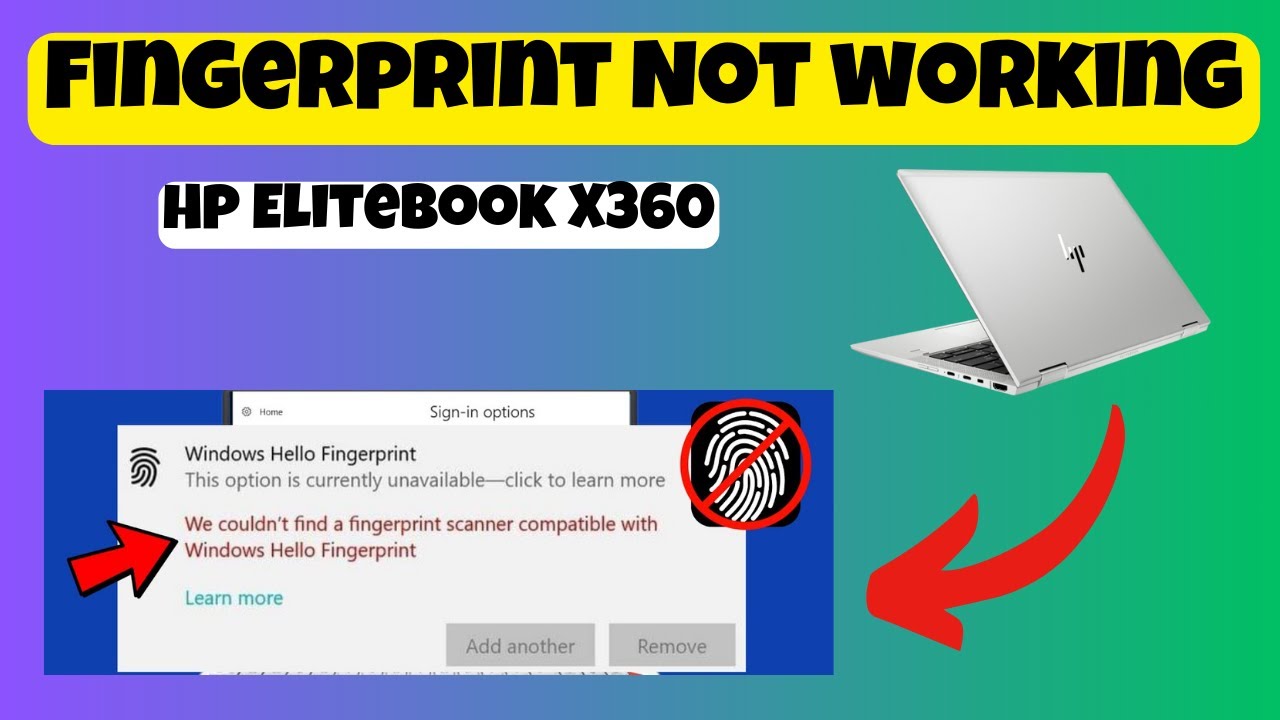 How to Solve Hp Elitebook X360 Fingerprint Not working ISSUE - YouTube