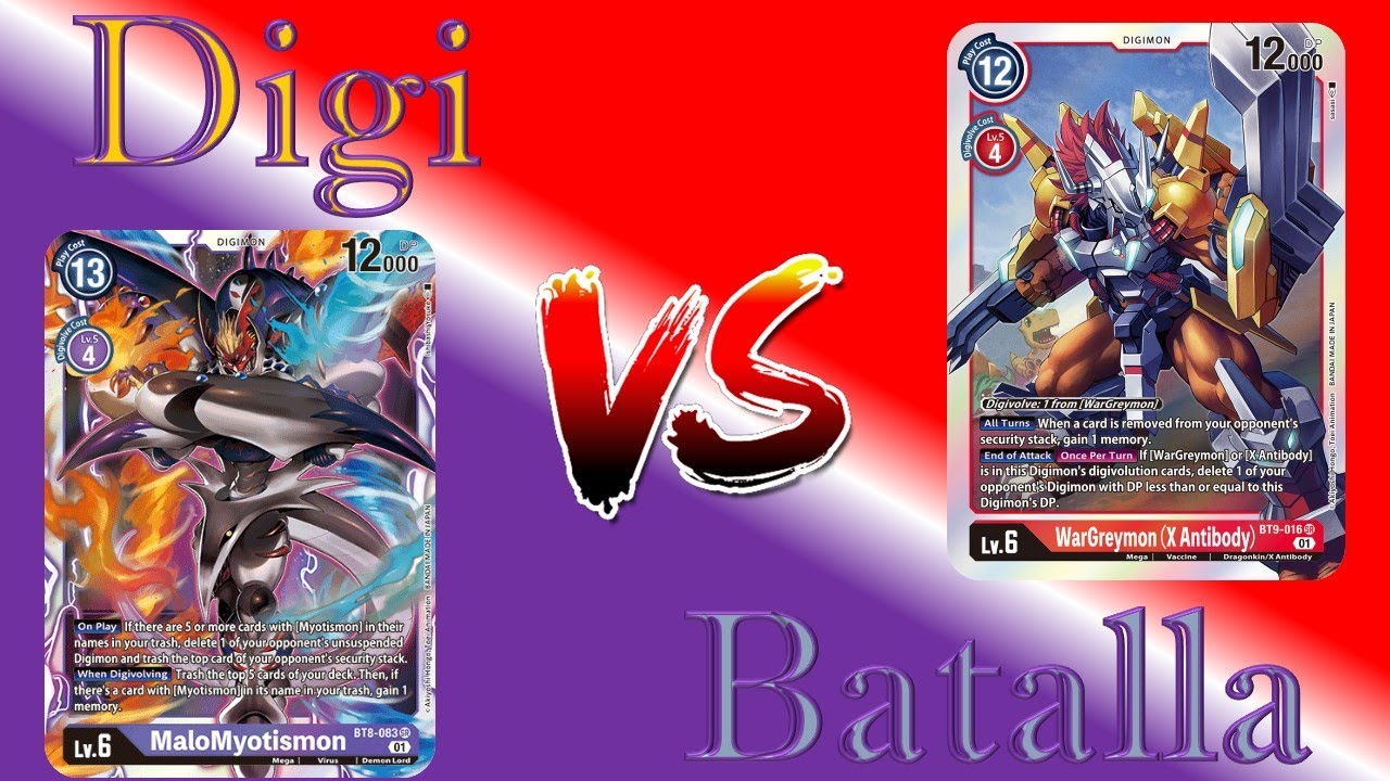 Digimon TCG BT9 [ESP]: MaloMyotismon Vs WarGreymon X - YouTube