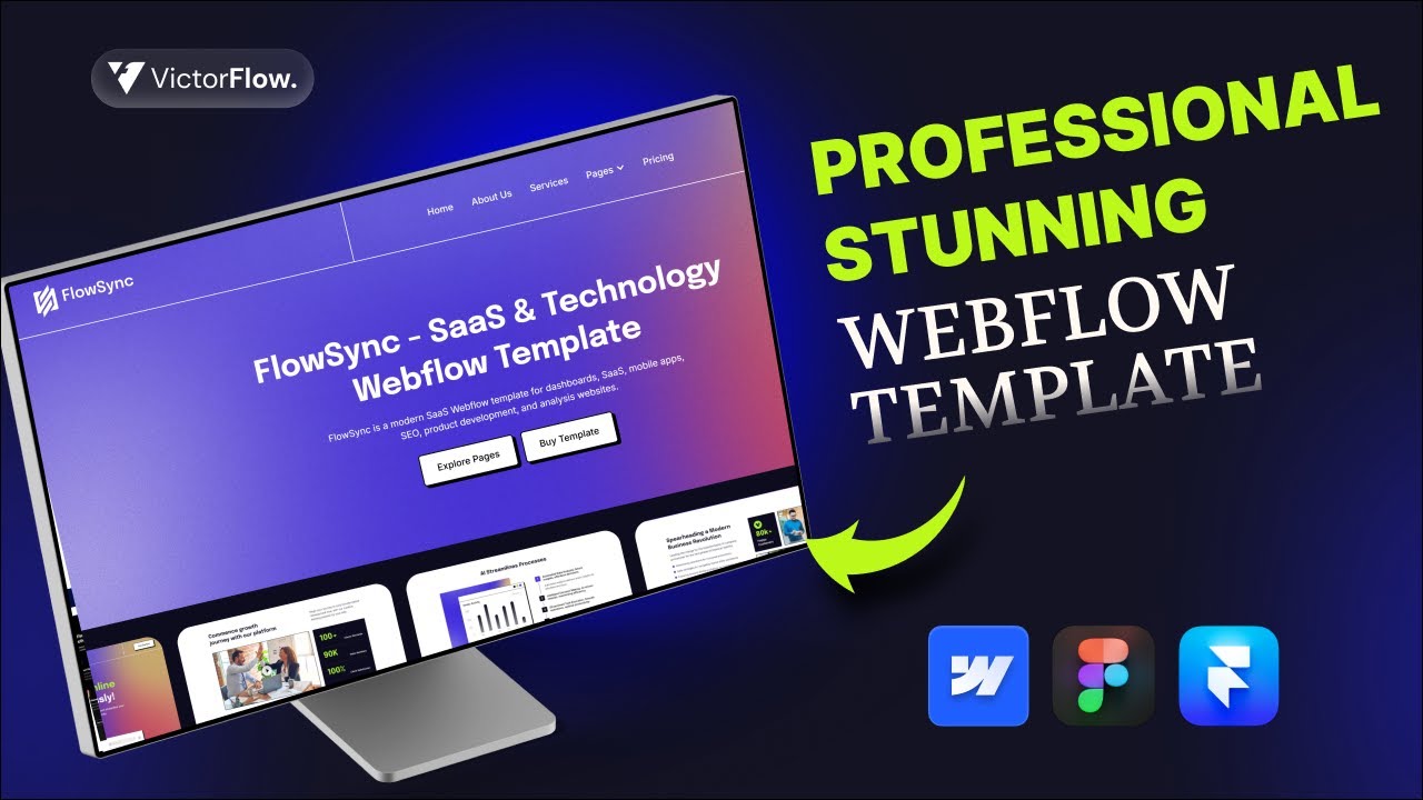 Create a Professional SaaS or Tech Website in Webflow | FlowSync Template - YouTube
