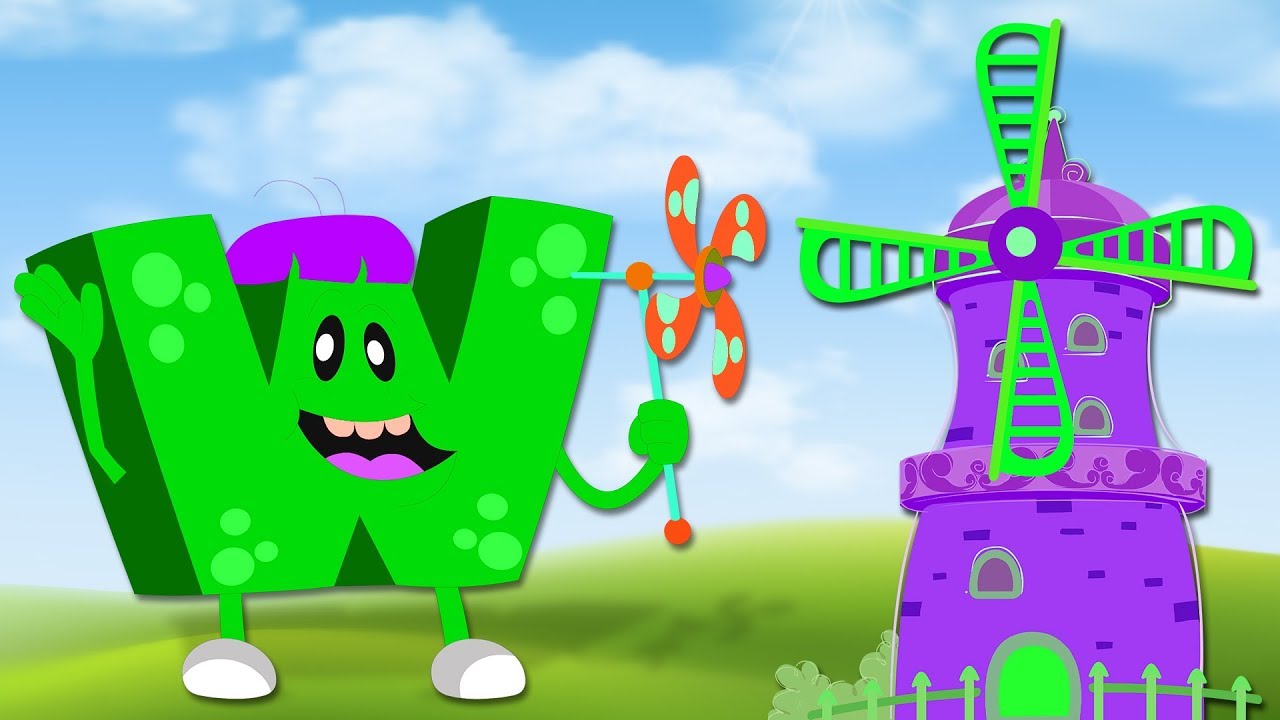 W for Windmill Phonic Songs For Kids Children Alphabet Words Learning ...