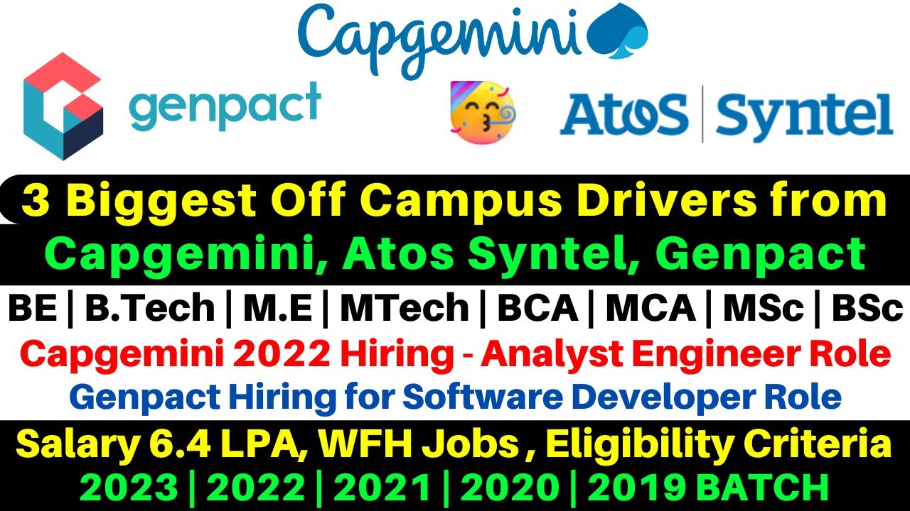 Capgemini Hiring Analyst 6.5LPA Role | Atos Syntel Hiring Trainee ...