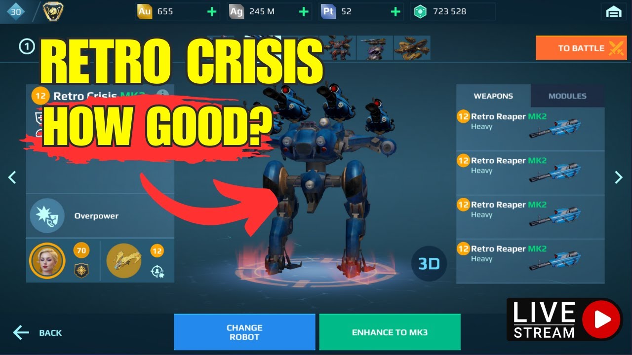 Insane! Retro Crisis How Good? (War Robots) Collider Incident Update 9. ...