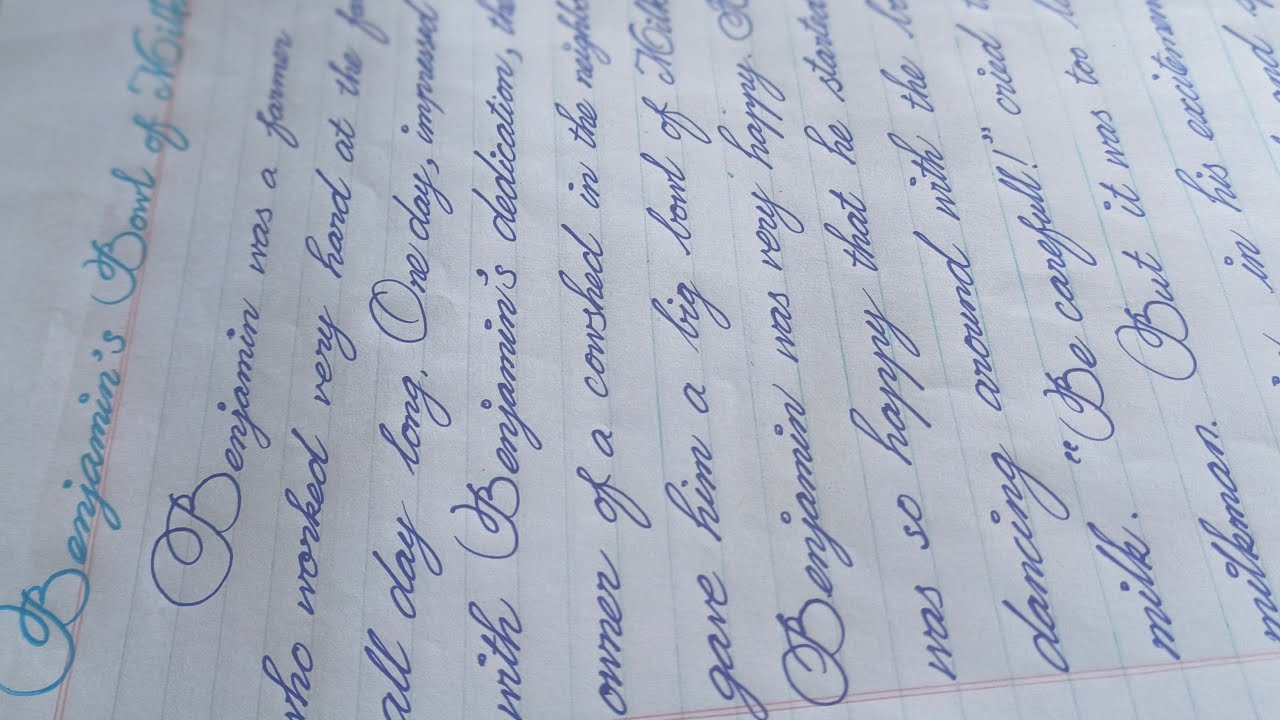 How to write beautiful cursive handwriting|moral Stories|Benjamin's ...
