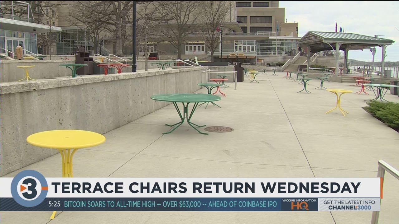 Wisconsin Memorial Union Terrace chairs return Wednesday - YouTube