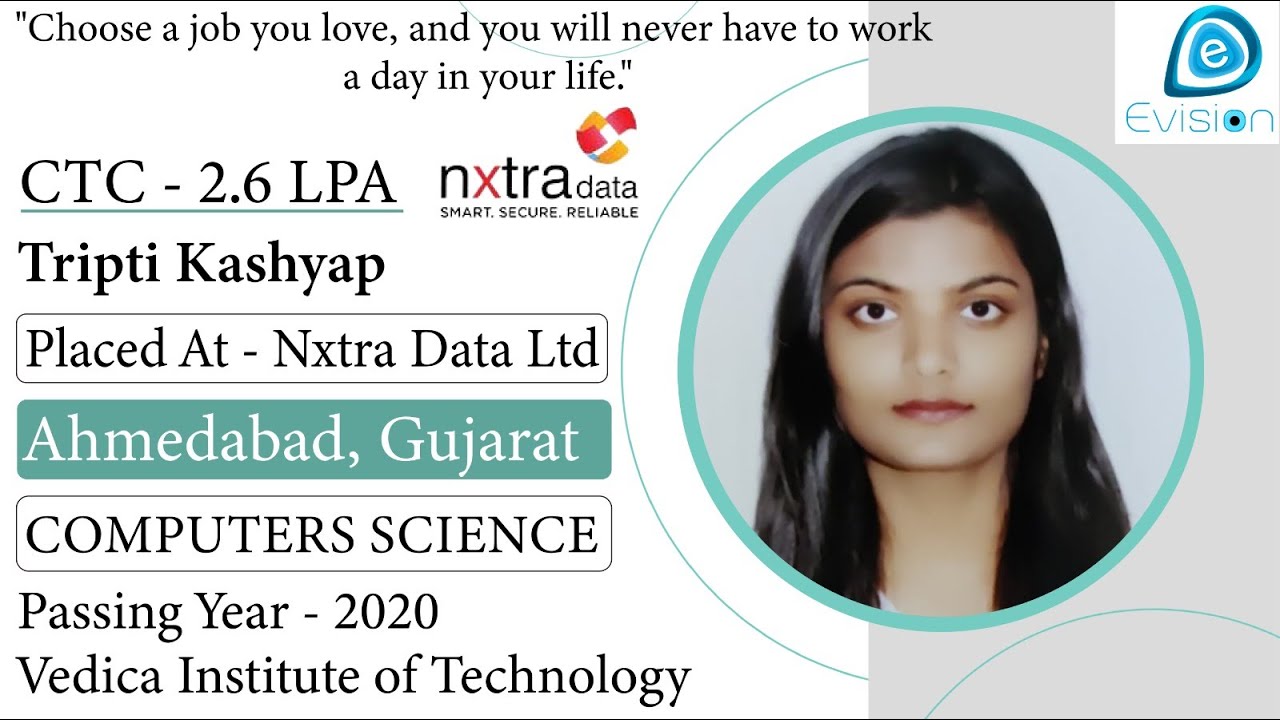 Congrats, Tripti |Selected in " Nxtra Data Ltd " | 2.6 LPA | COMPUTERS ...