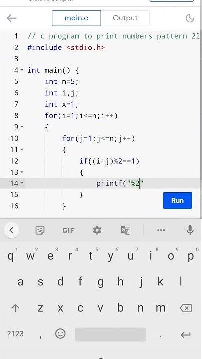 c program to print numbers pattern 22 #cprogramming #codingguru #youtubeshorts 😎 - YouTube