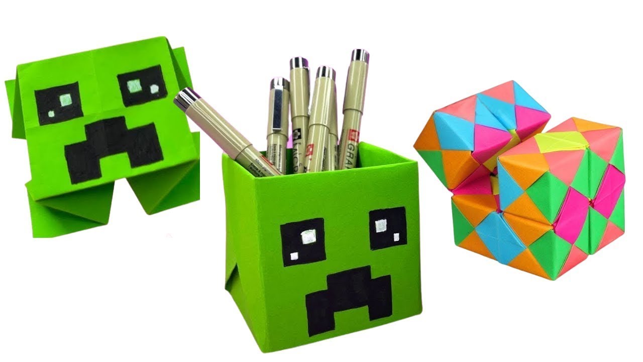 FUN origami MINECRAFT fidget toy fidget toys / Easy-Craft - YouTube