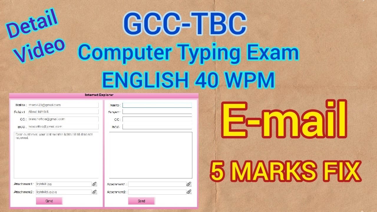 GCC TBC Exam English 40 WPM Email Question Formatting & Marking Detail ...