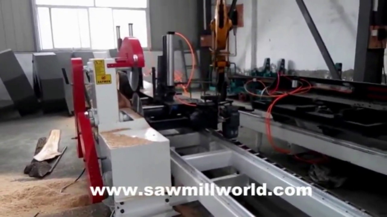 Computer Type Wood Sliding Table Sawmill - YouTube