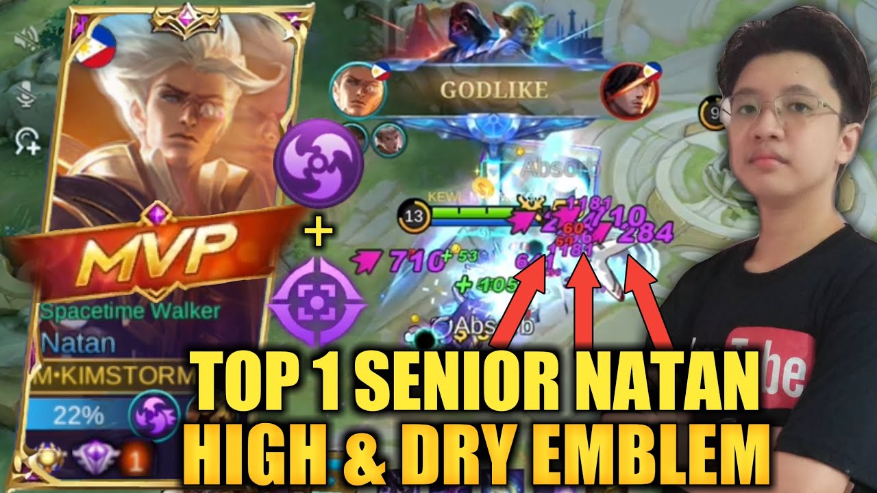 TOP GLOBAL NATAN BEST BUILD & HIGH AND DRY EMBLEM | MYTHIC RANK ...