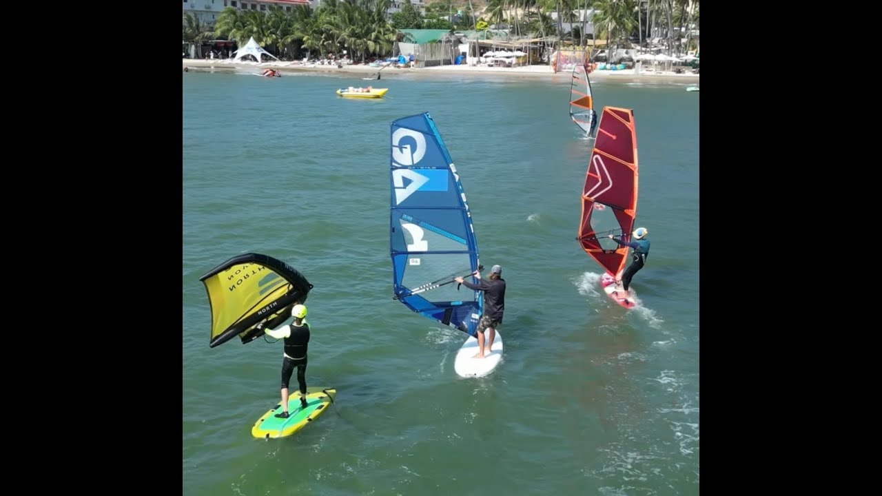 Relaxing Drone Views (RAW) WingFoil & Windsurf Harmony at WingMyFoil Surfstation - YouTube