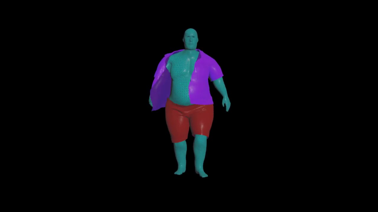 Houdini Vellum Fat Man Cloth Simulation Test - YouTube