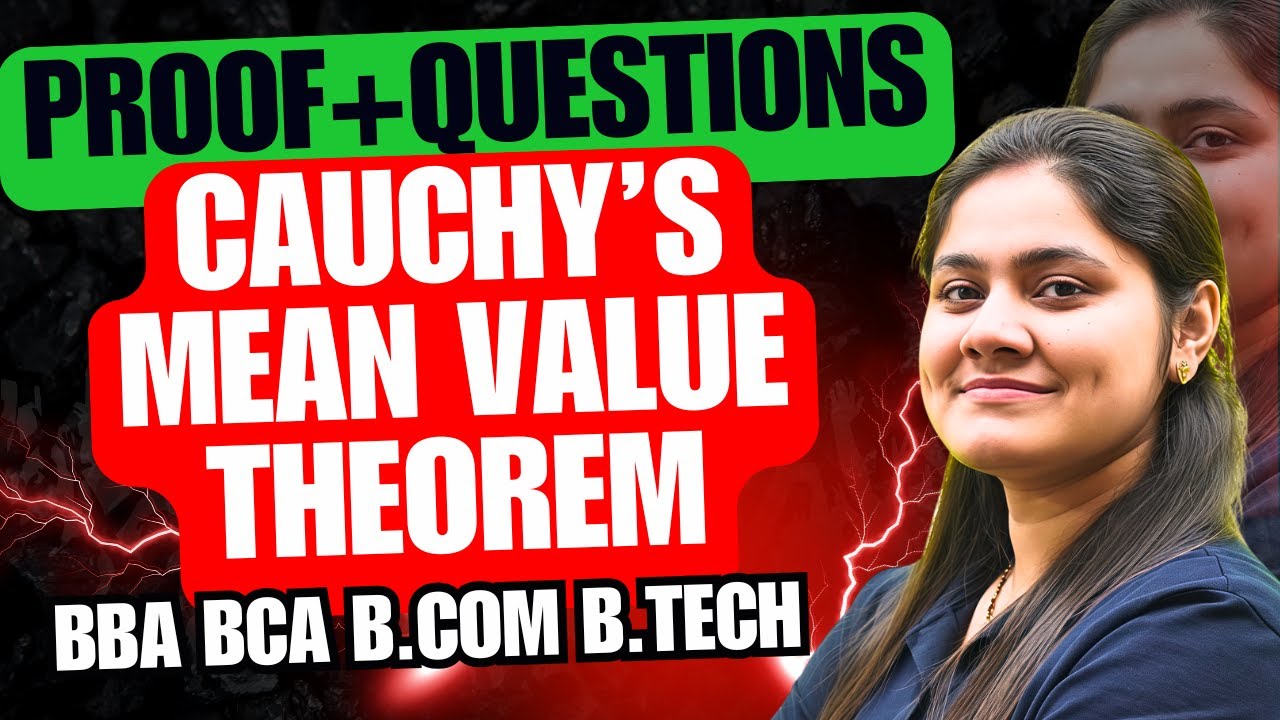 Cauchy's Mean Value Theorem|Proof & Examples|Calculus|BBA|BCA|B.COM|B ...