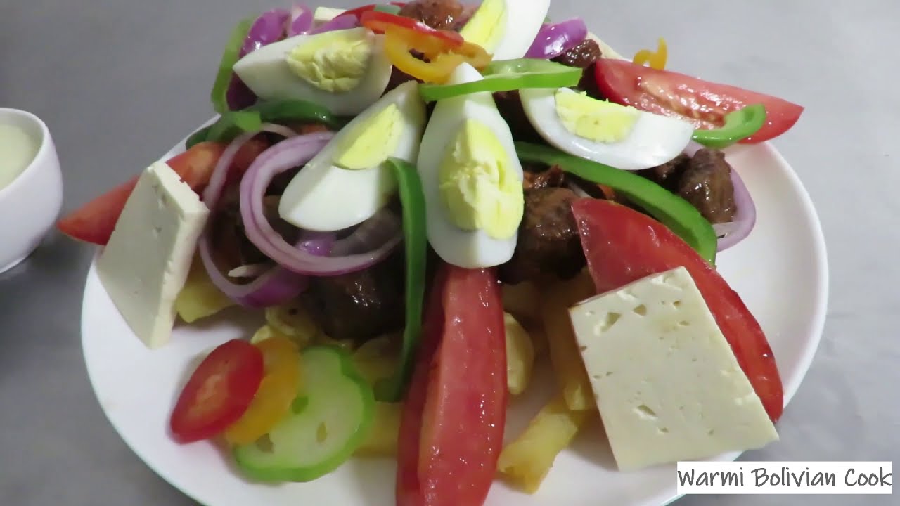 PIQUE MACHO. COMIDA TIPICA DE COCHABAMBA - BOLIVIA. RECETA COMIDA ...