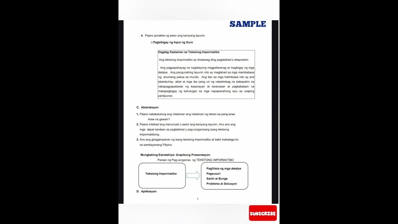Pagsusuri Halimbawa GRADE 11 Pagsusuri Ng Mga Halimbawang Teksto