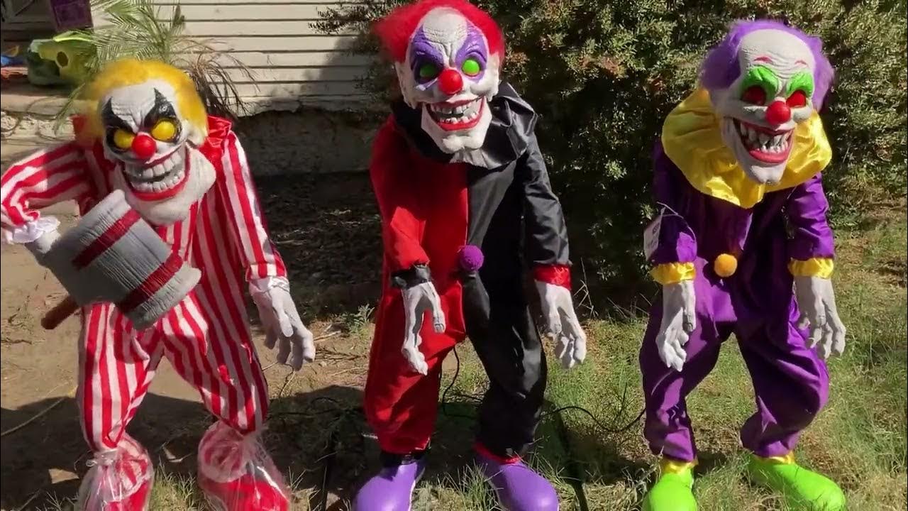 Trickster trio clowns animatronic the Home Depot Halloween 2024 - YouTube