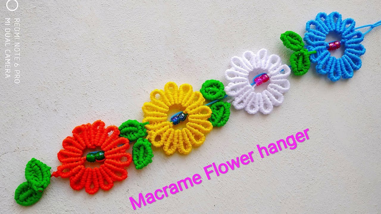 Macrame Beautiful Sunflowers Key Hanger Wall Hanging Tutorial - YouTube