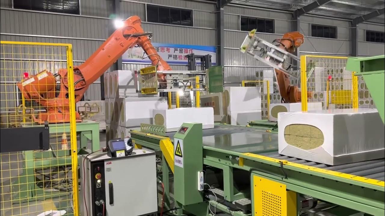 ABB robot Palletizing.Industrial robot palletizing.Industrial robots grab.Irb6640-205/275 - YouTube