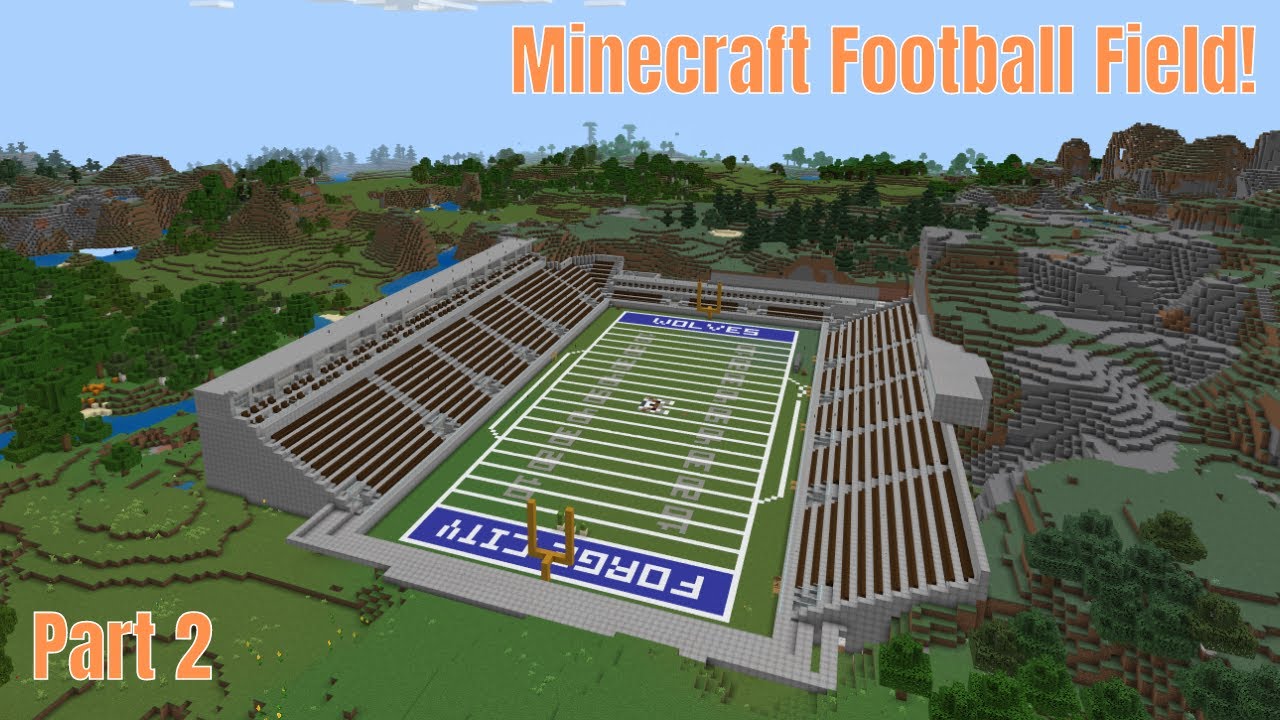Building a Football Stadium in Minecraft Survival! Part 2 - YouTube