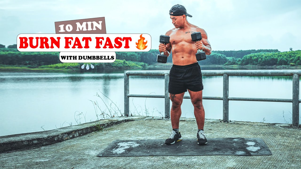 10 Min Fat Burning Dumbbell Workout#gym #fitness #workout - YouTube