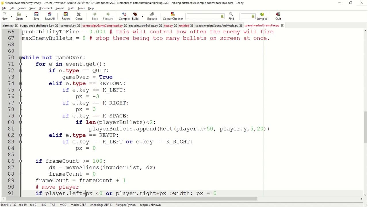 Space invaders - enemy bullets - YouTube