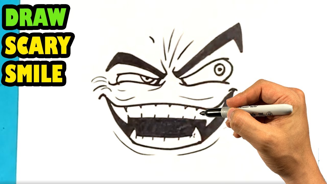 EASY How to Draw Monster Face - Asymmetrical - YouTube