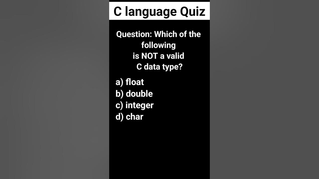 Valid Data Type In C C Programming Coding Clanguage Programming C Shorts Youtube
