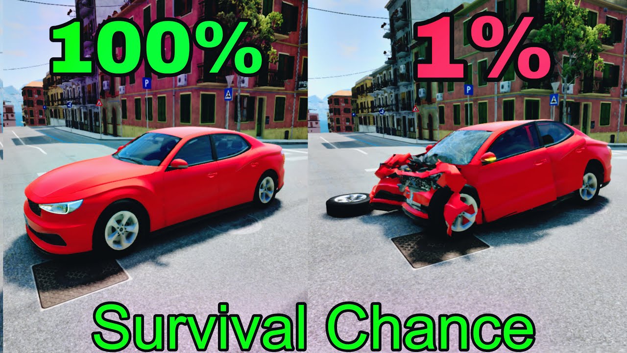 Realistic Survival Chance Crashes #1 BeamNG Drive - YouTube