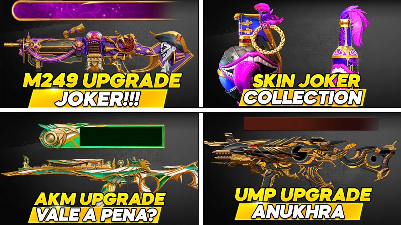 X-SUIT ANUKHRA & UMP UPGRADE SKIN l M249 JOKER UPGRADE l AKM UPGRADE ...