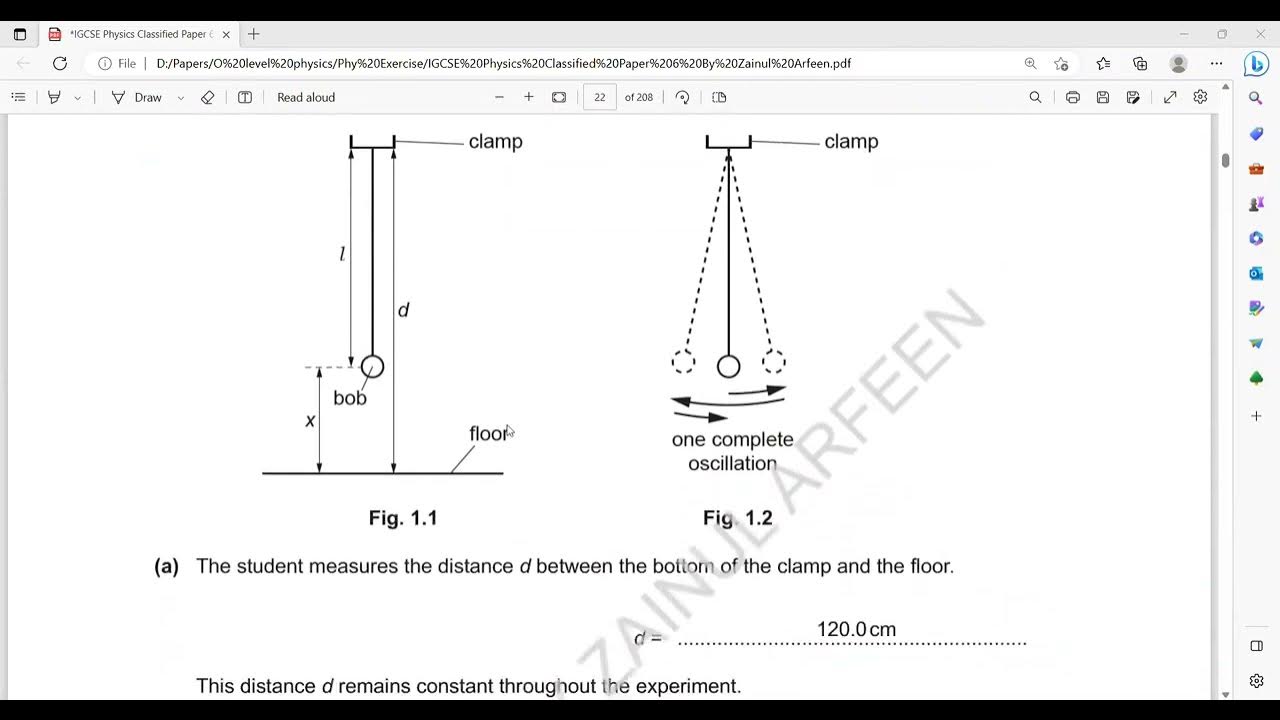 Time Period Question 7 Alternate to practicals IGCSE Physics - YouTube