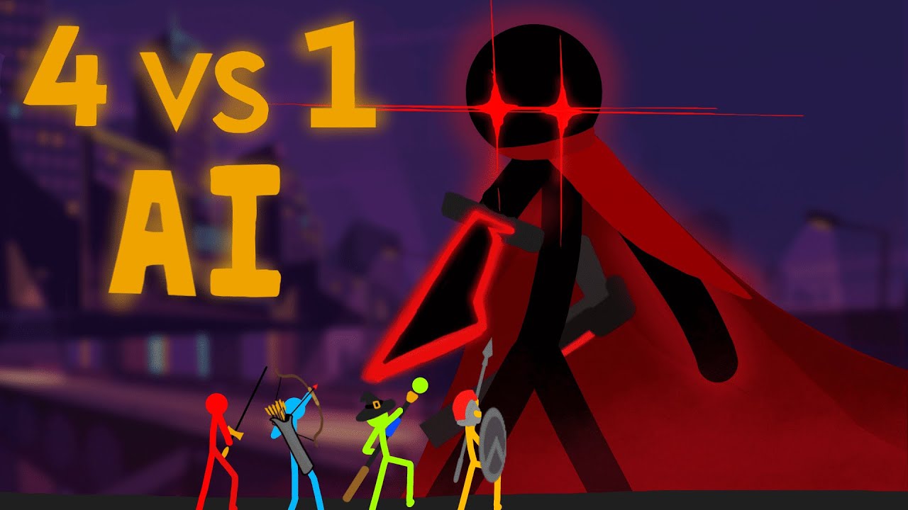 4 AI Stickmen Learn to Beat a Boss - YouTube