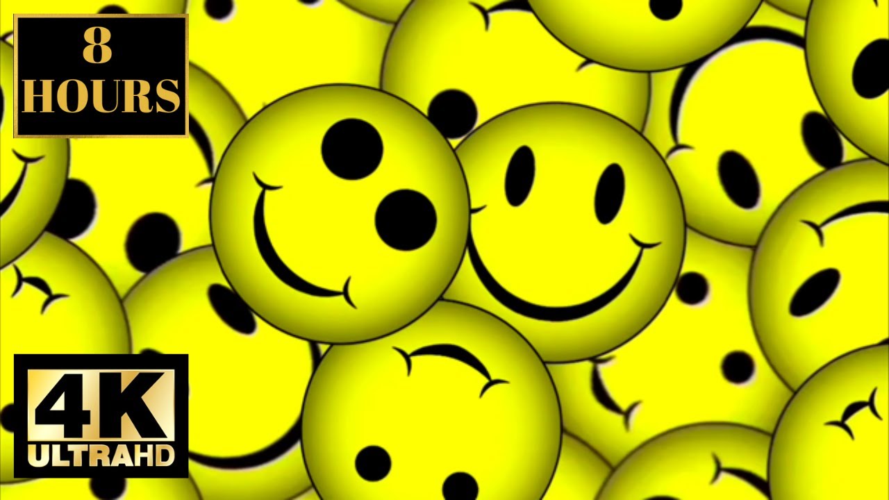 Happy Smiling Emoji Wallpaper Screensaver Background With Music 4K 8 ...