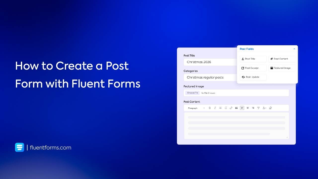 How to Create a Post Form with Fluent Forms - YouTube