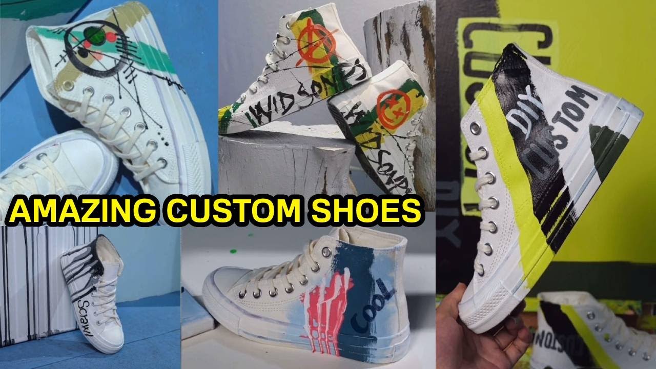 10 WAYS TO Customize Shoes/spray paint on shoes/AMAZING CUSTOM SHOES ...