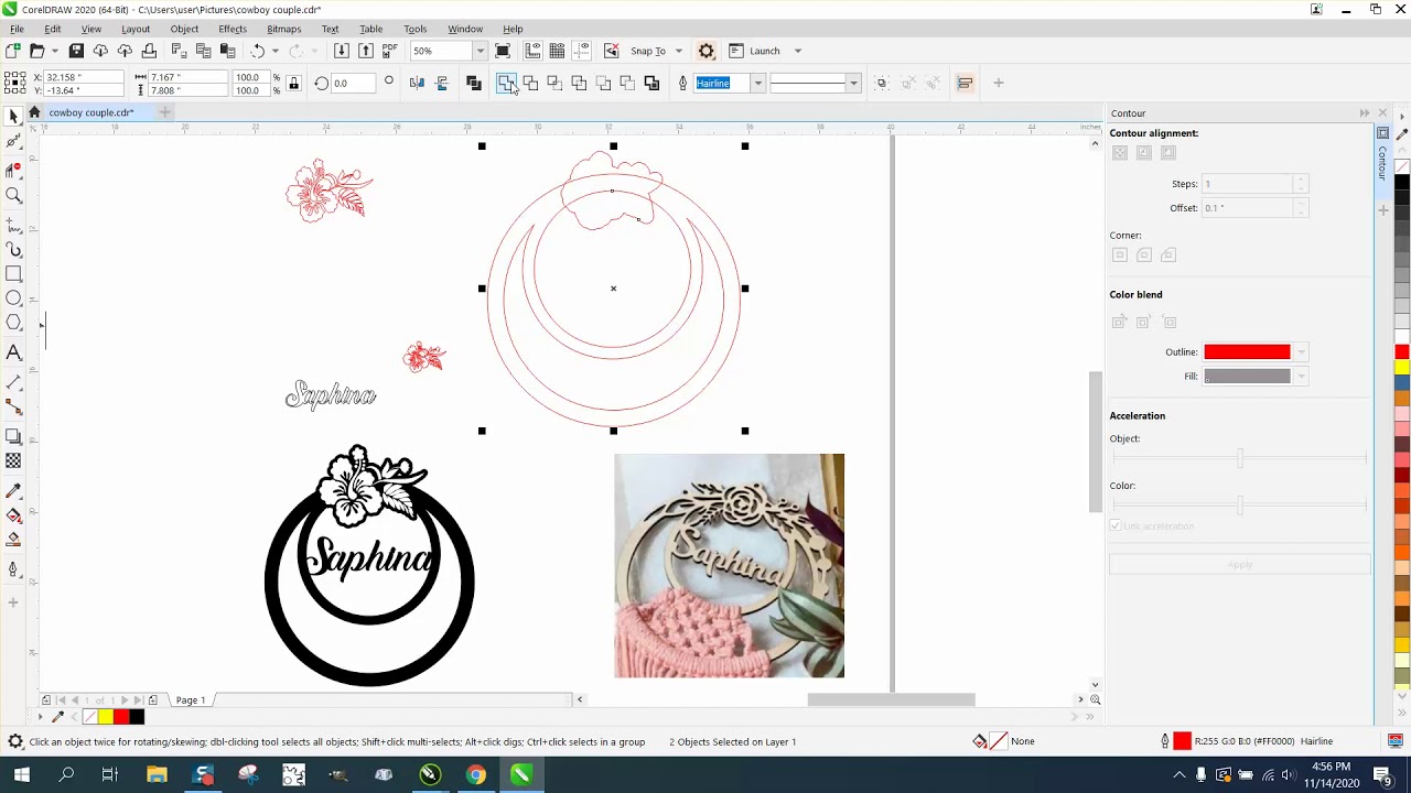 Corel Draw Tips & Tricks Double Ring ornament - YouTube