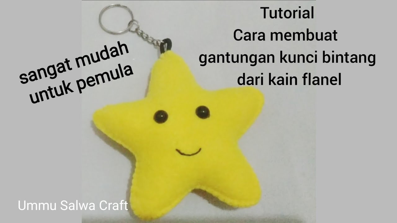 how to make a felt star keychain||cara membuat gantungan kunci bintang ...