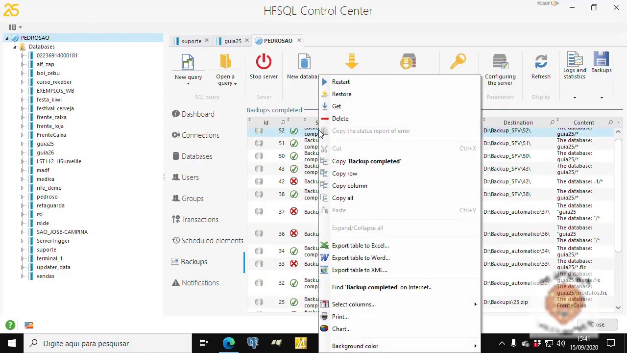 Guia Windev 25 - aula 215 - Histórico dos Backups. - YouTube