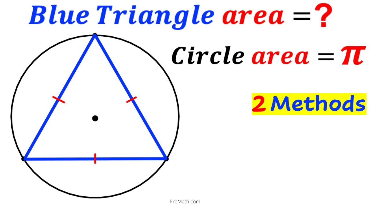 Can you find area of the Blue Equilateral Triangle? | (Circle) | #math ...