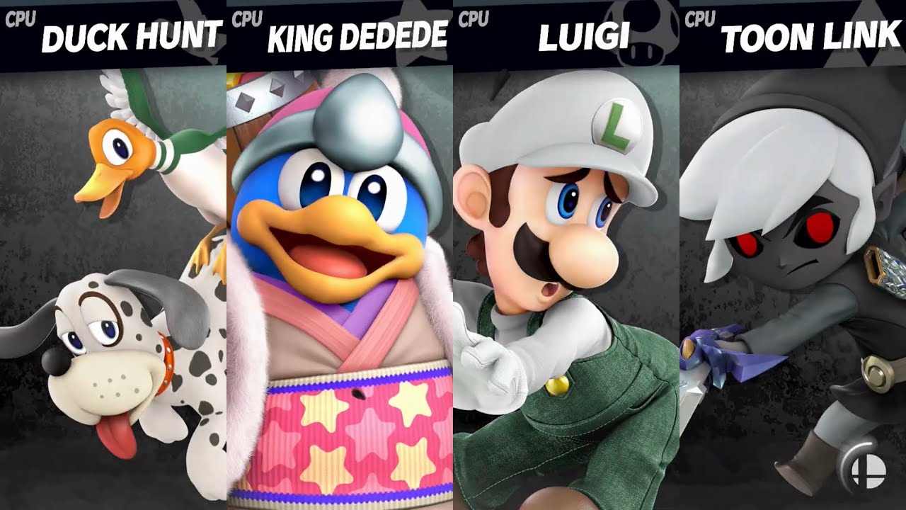Super Smash Bros. Ultimate - Duck Hunt vs King Dedede vs Luigi vs Toon ...
