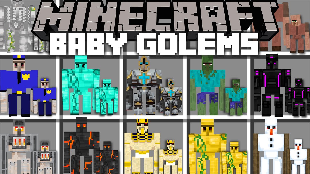 Minecraft BABY GOLEM MOD / SAVE MORE BABY GOLEMS THAT ARE LOST !! Minecraft Mods - YouTube