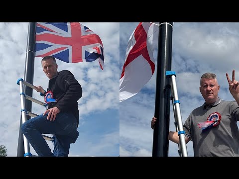 Britain First activists blitz Dartford with English and British flags ...