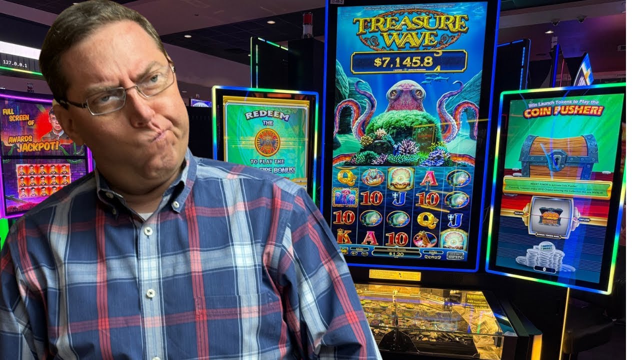 $100 In The New Treasure Wave Coin Pusher - YouTube