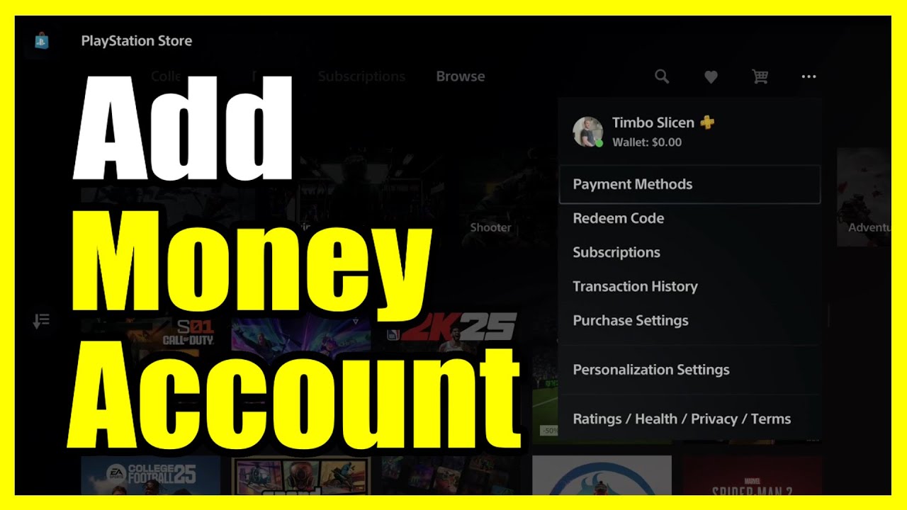 How to Add Funds & Money to your Wallet on your PS5 Pro Account (Easy ...