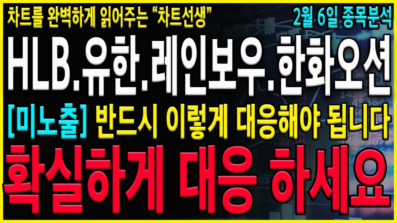 Hlb 유한양행 레인보우로보틱스 한화오션 주가 전망 긴급 더 가지만 욕심을 반드시 줄이면서 준비하고 대응하셔야 합니다 엔켐주가 금양 유한양행 Youtube