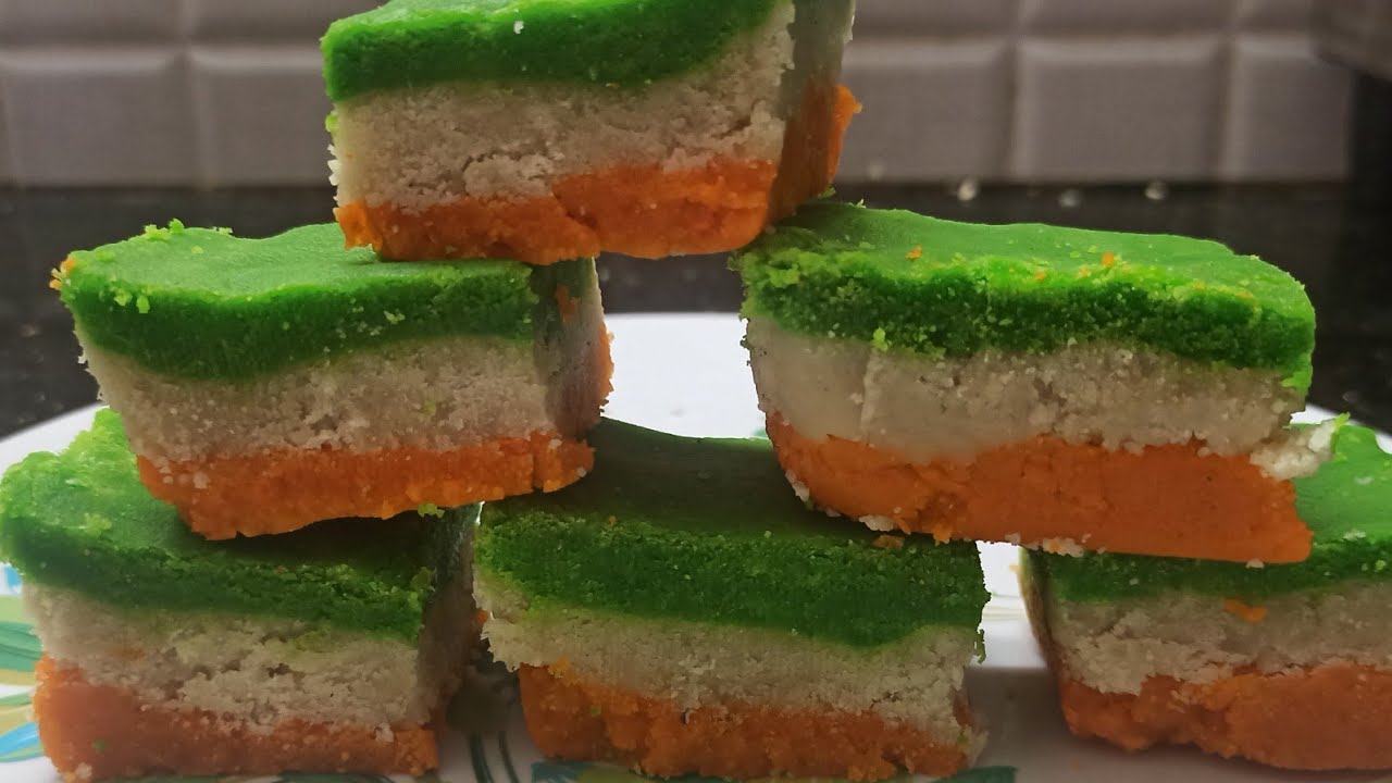 Tri colour sweet || tiranga sweet|| Independence day special tricolour ...