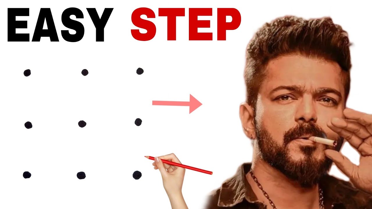How To Draw Vijay Thalapathy Drawing Leo Vijay Thalapathy Drawing Youtube