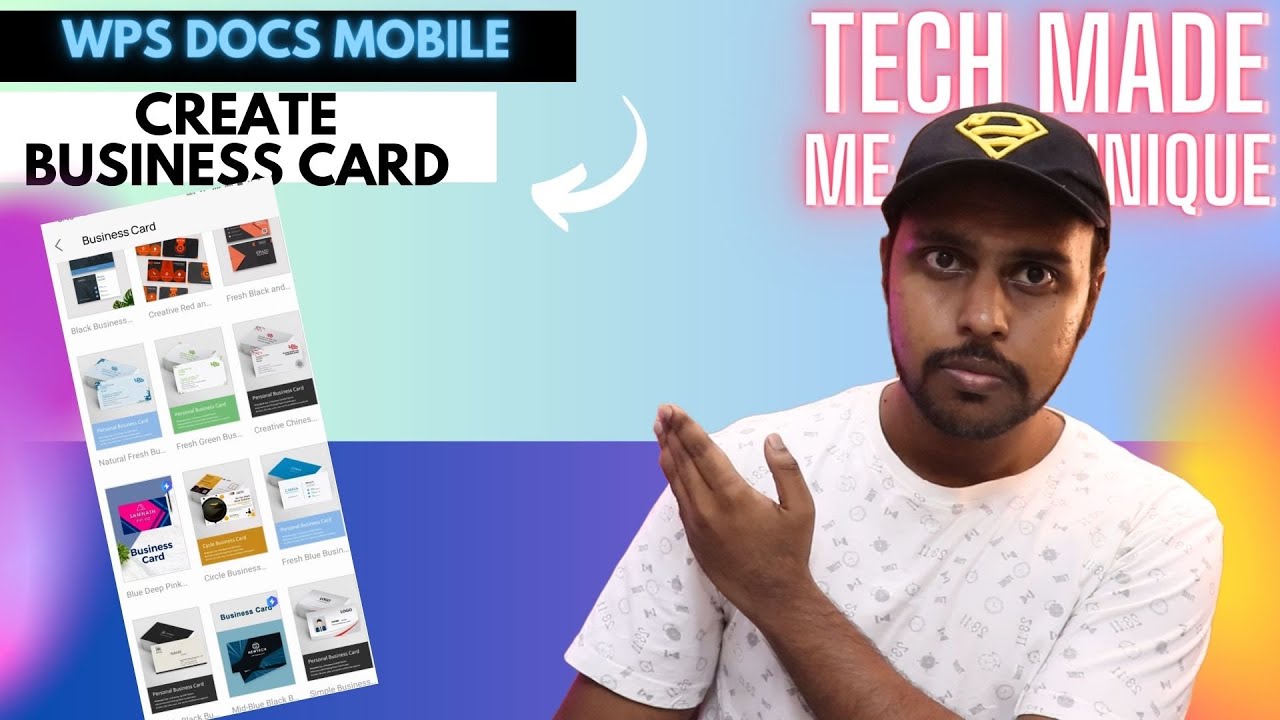 how to create business card in wps office docs - YouTube
