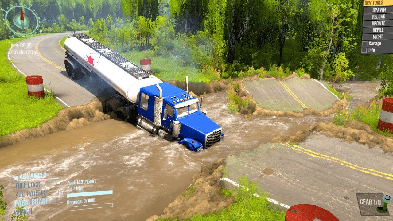 Watch How This Truck Survives The MOST DANGEROUS River Crossing - Spintires Mudrunner 2018 - YouTube