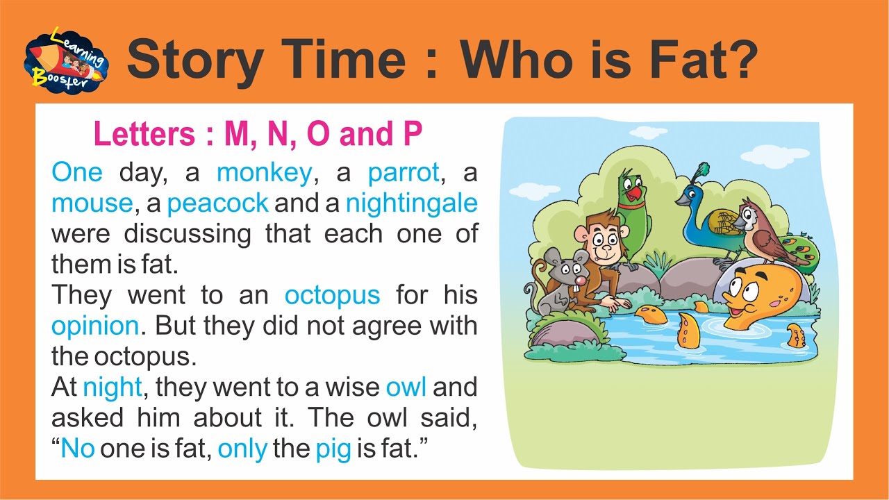 Story Time Who is Fat? | Letter M N O P Story for Kids | Learning ...